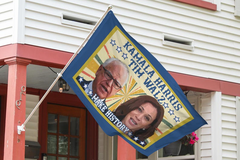 Kamala Harris Tim Walz Campaign Flag, Kamala Tim Walz Flag, Kamala Flag ...