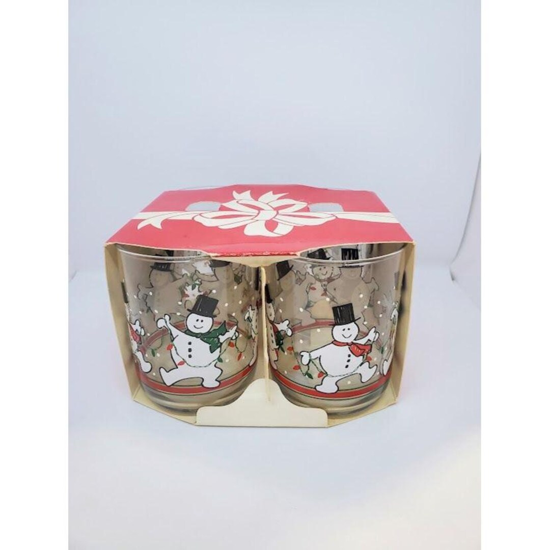 Vintage Libbey Dancing Snowman Holiday Glasses Set of 4 NIB - Etsy