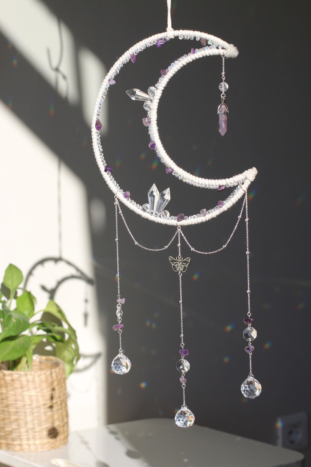 Moon Wall Hanging / Big Moon Decor / Moon Wall Decor / Moon Suncatcher ...