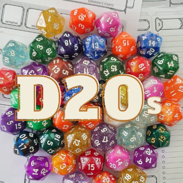D20 Set of 3 Dnd Rpg Dice - Etsy
