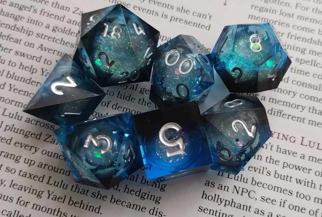Liquid Core Ice Blue RPG Dungeons & Dragons Dice Set - Etsy