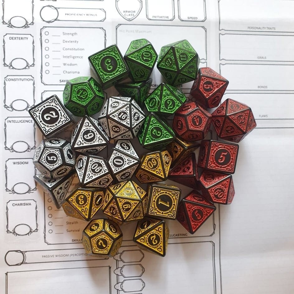 Aztec Dungeons & Dragons 7 Piece Dice Set - Etsy