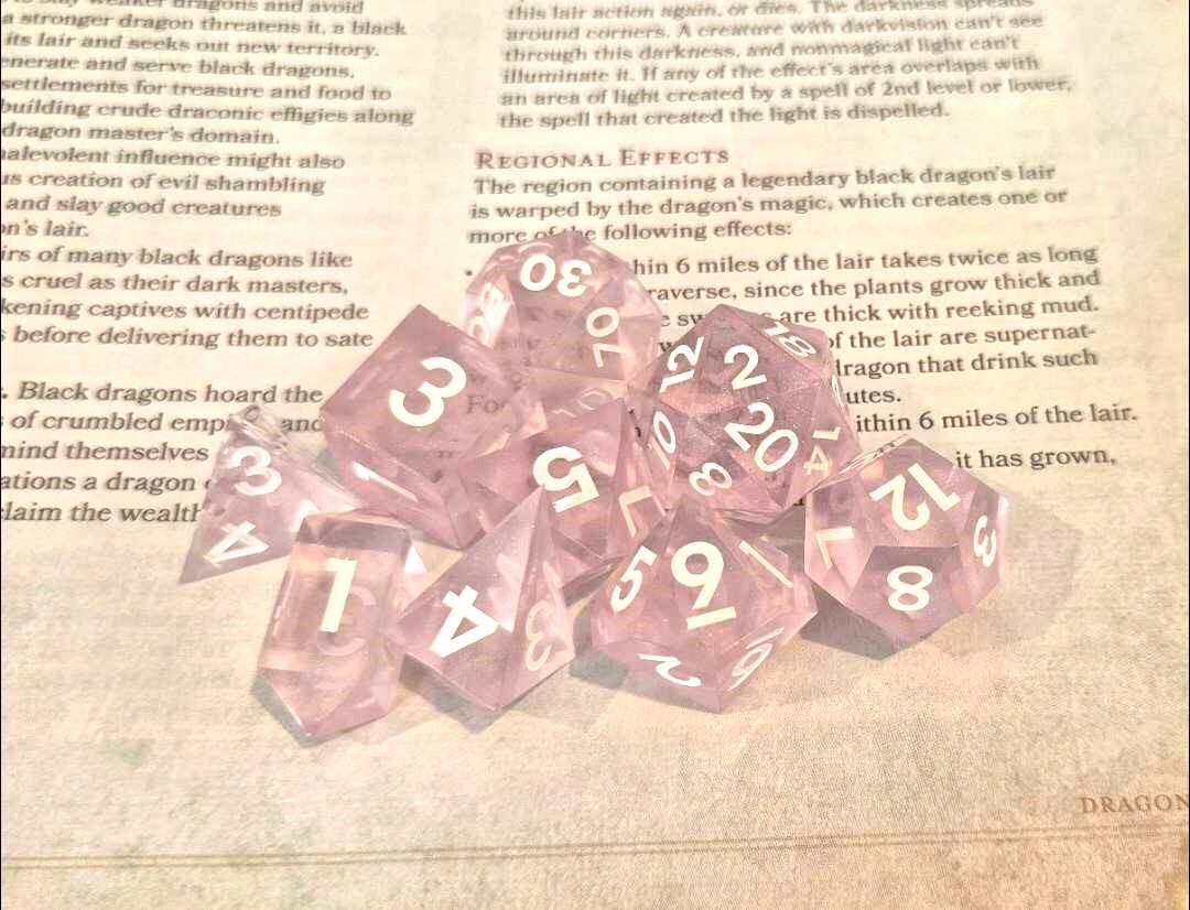 Pretty in Pink RPG 9 Piece Dice Set - Etsy