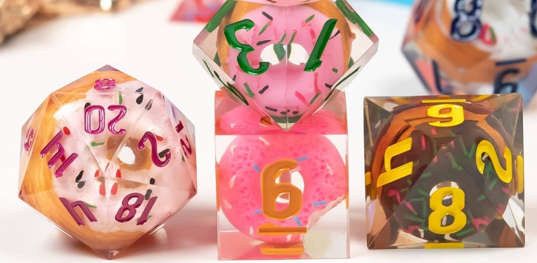 Hhmmm ... Donuts Dungeons & Donuts RPG DND Tabletop Dice Set - Etsy