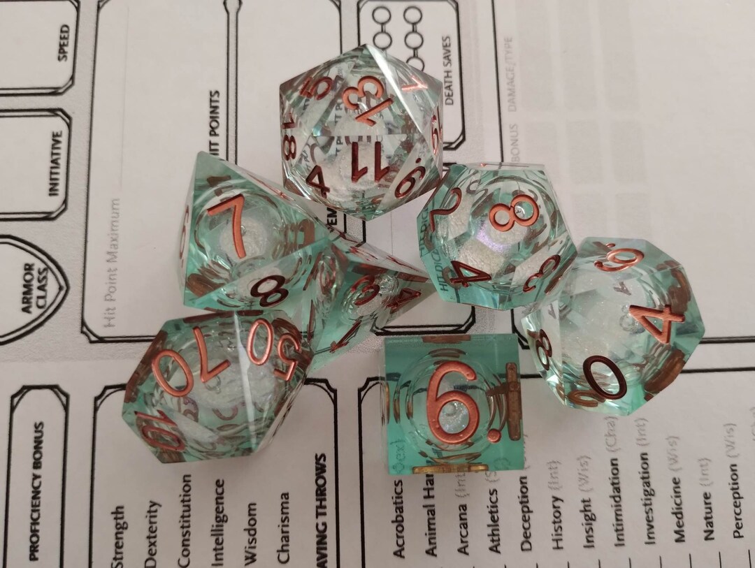 Liquid Core Green RPG Dungeons & Dragons Dice Set - Etsy