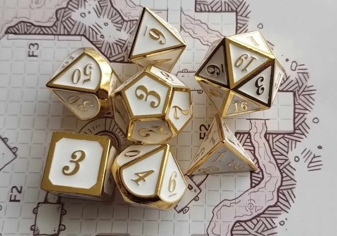 Oathkeeper RPG Gold Metal Dice Set - Etsy