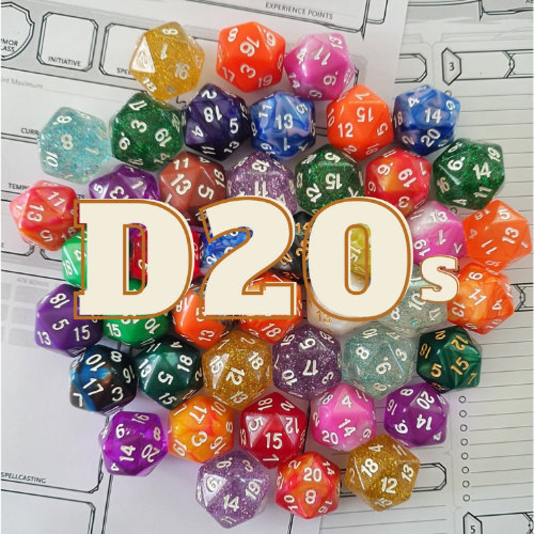 D20 Set of 3 DND RPG Dice - Etsy