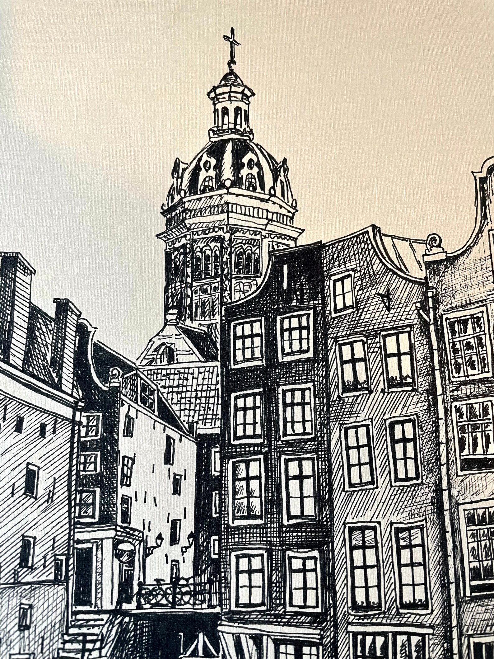 Amsterdam Print Artwork Ink Art Amsterdam House Poster - Etsy