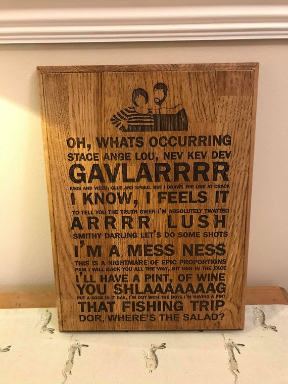 Gavin & Stacey 'sayings' Engraved Wooden Sign - Etsy India