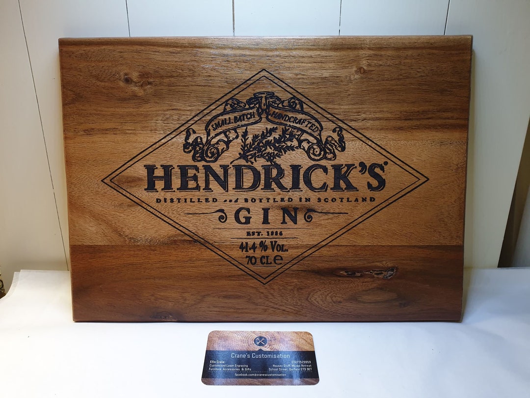 Hendrick's Gin Engraved Wooden Sign - Etsy