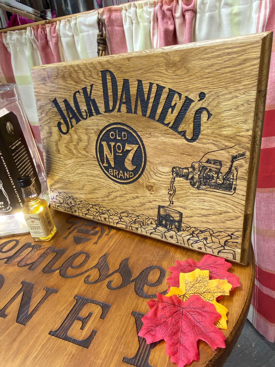 Jack Daniel's Old No 7 Pouring Into Glass With Ice - Etsy