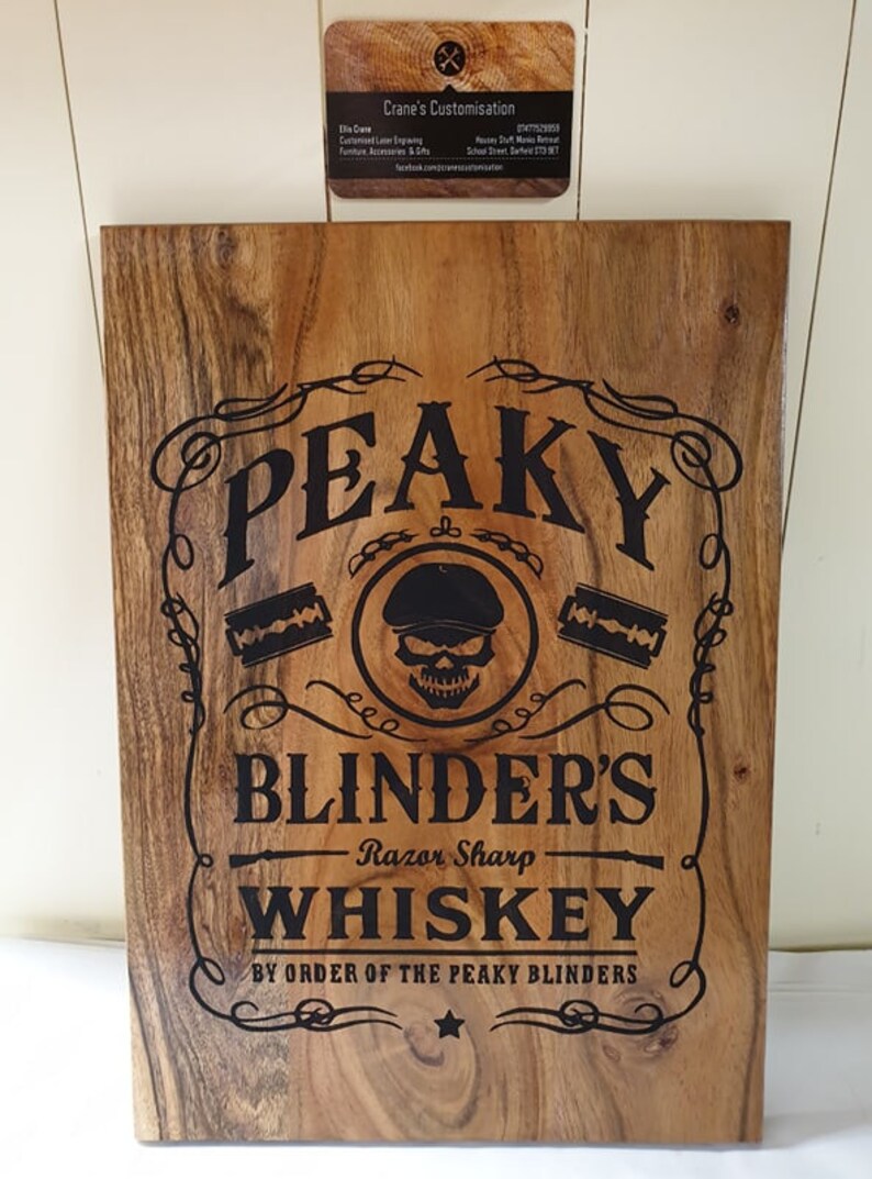 Peaky Blinders Razor Sharp Whiskey Engraved Wooden Sign - Etsy