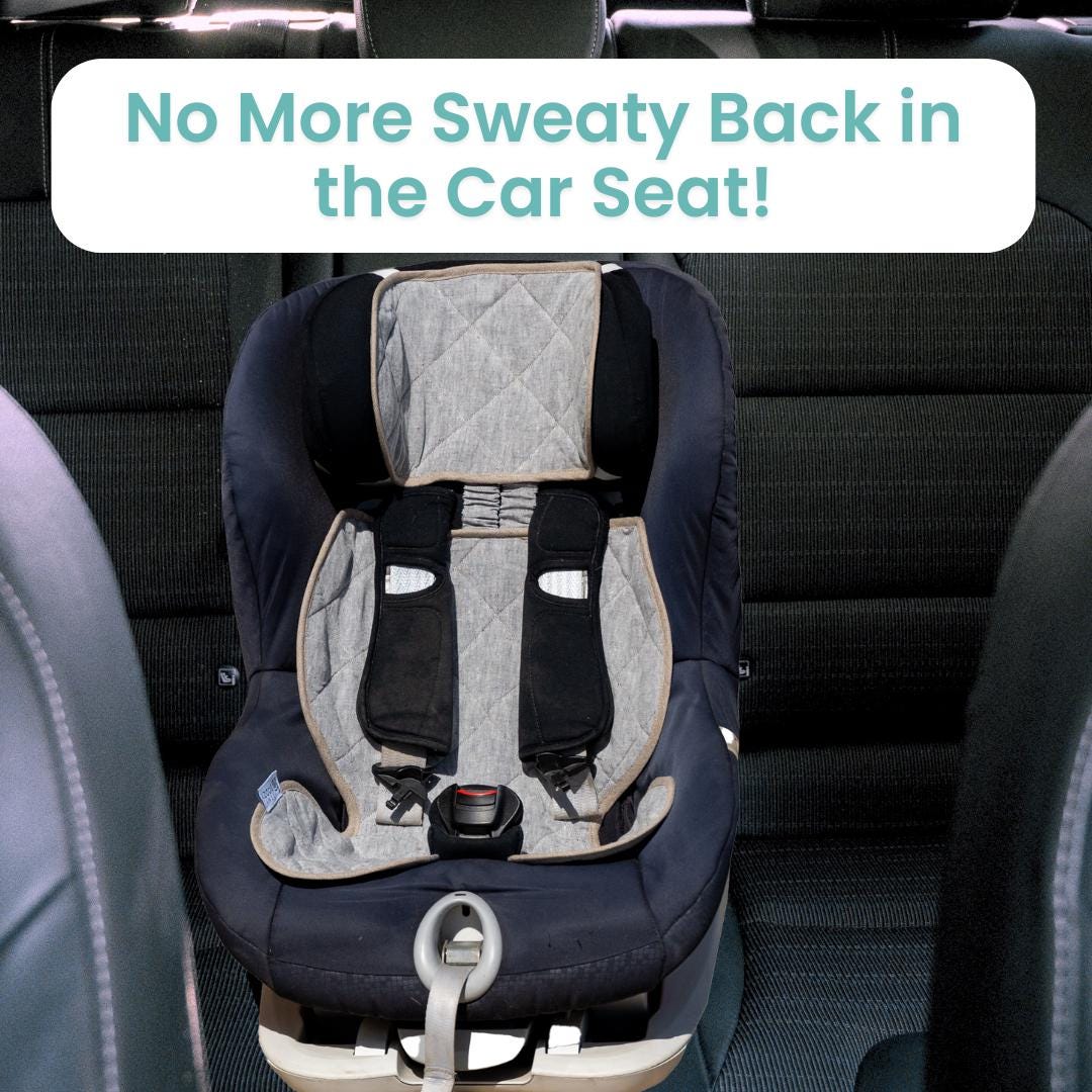 Cooling Car Seat Insert for Sweaty Babies – Organic Car Seat Liner ...