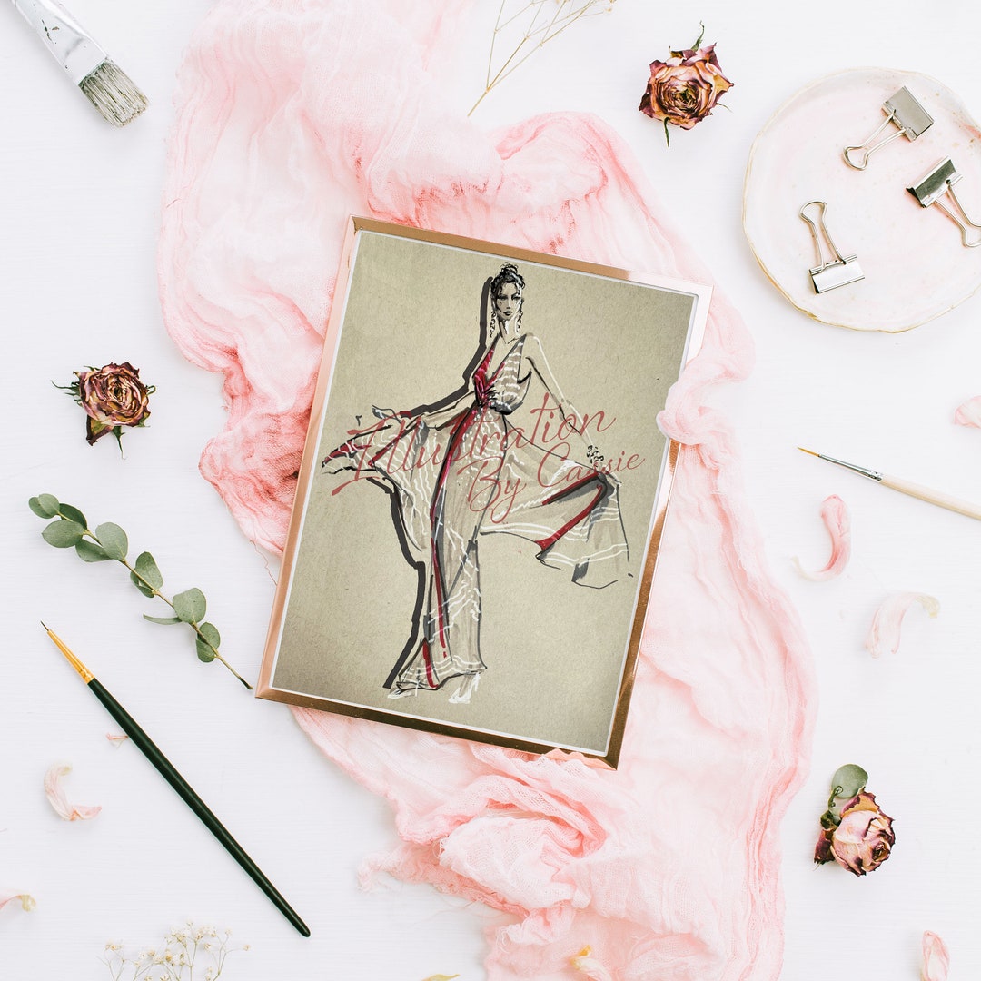 1970's Halston Inspired Fashion Illustration (PDF) - Etsy