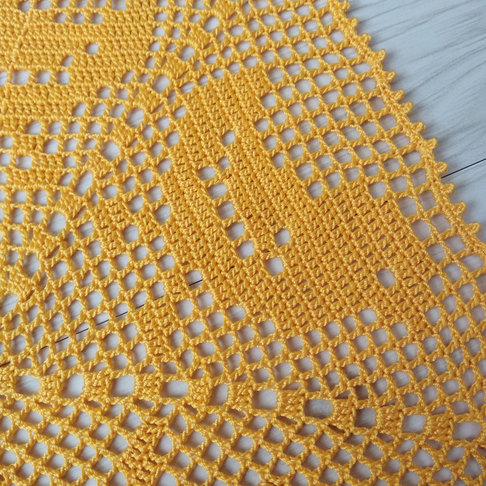Easter Crochet Doily, Chicken Doily, Easter Decor, Yellow Crochet Doily ...