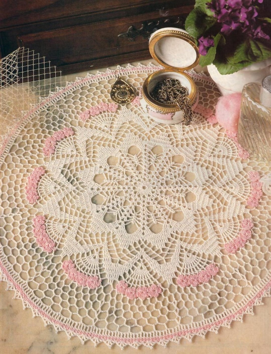 Crochet Leaves Doily PATTERN, 14 Inch Diagram (instant PDF) - Etsy
