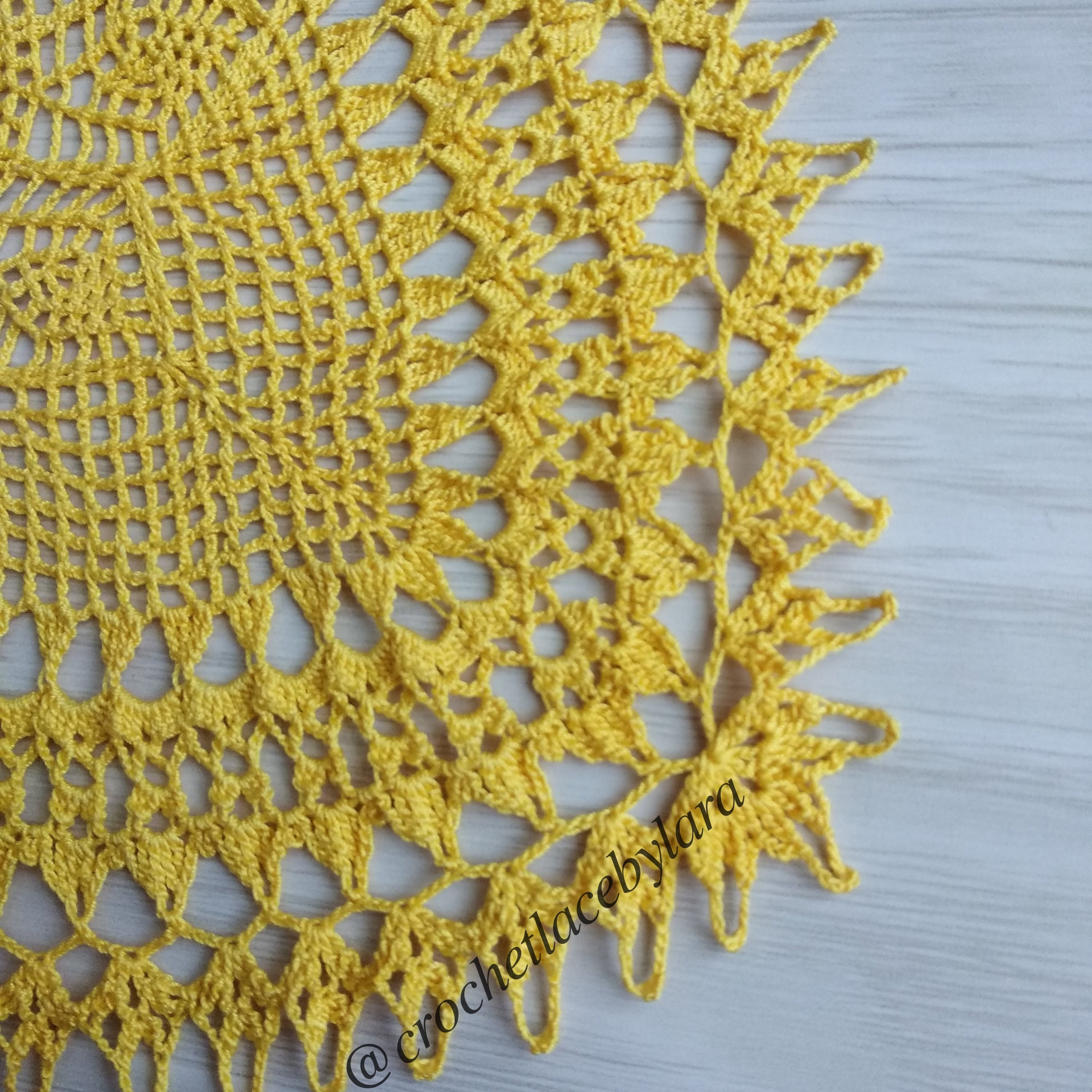 Yellow Crochet Doily, Oval Cotton Lace, Handmade Home Decor (12x17 ...