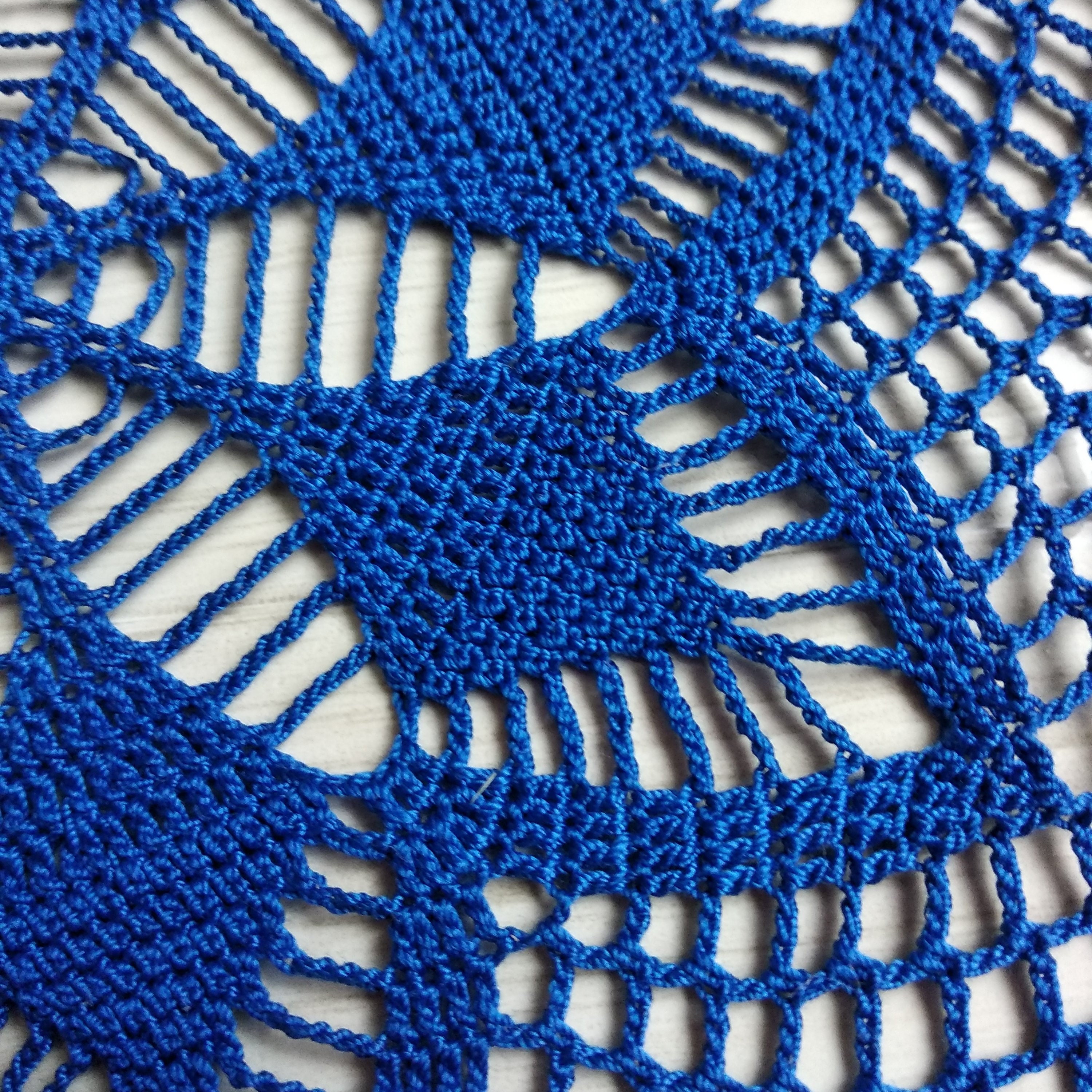 Dark Blue Crochet Doily, Floral Round Doily, Crochet Lace Doily, Blue ...