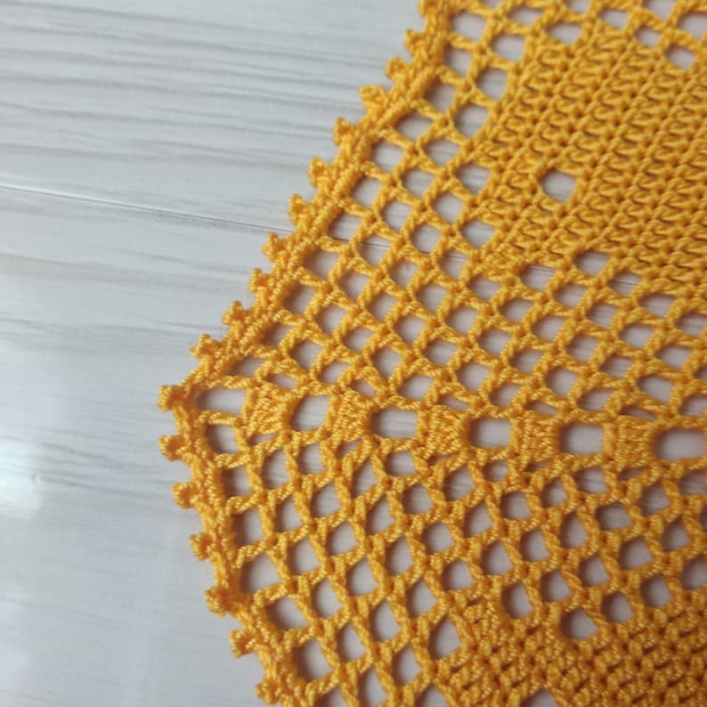Easter Crochet Doily, Chicken Doily, Easter Decor, Yellow Crochet Doily ...