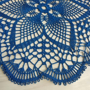 Dark Blue Crochet Doily, Floral Lace, 10 Inch - Etsy