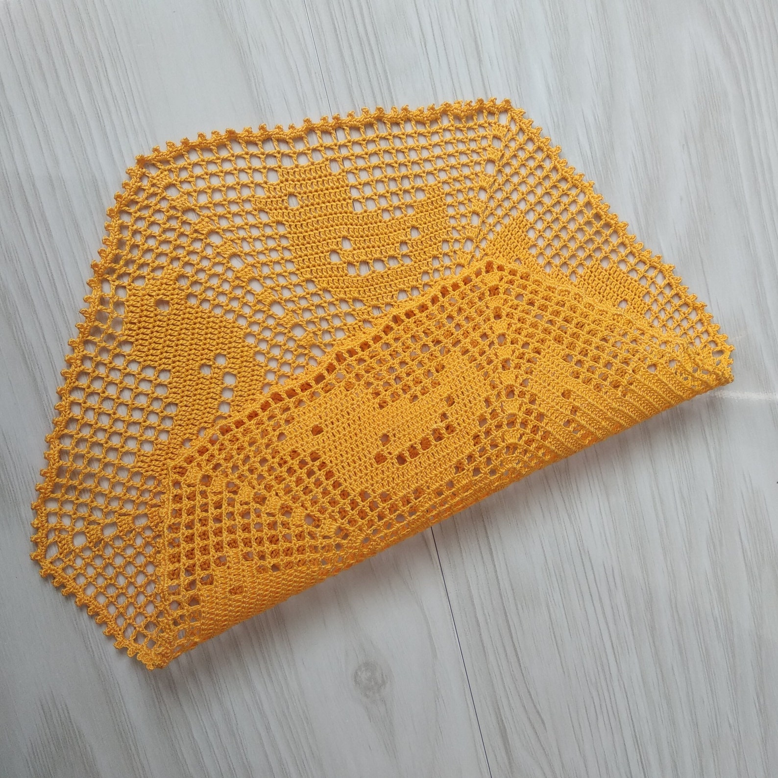 Easter Crochet Doily, Chicken Doily, Easter Decor, Yellow Crochet Doily ...