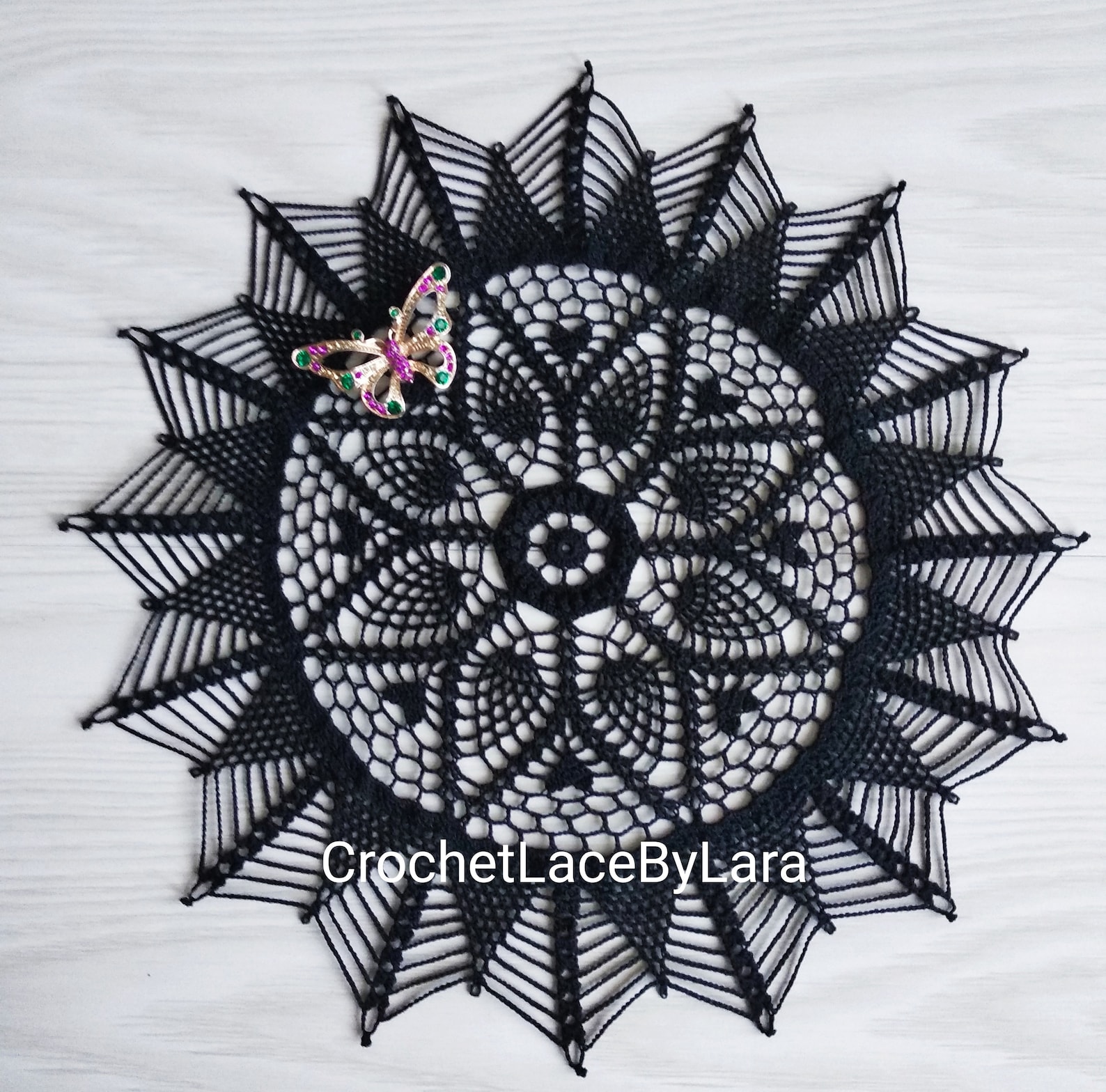 Crochet Doily PATTERN, Instant PDF Doily, Crochet Leaves PATTERN ...