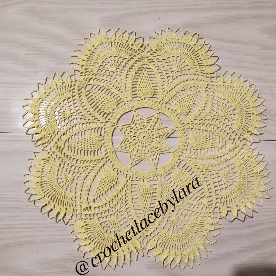 Yellow Crochet Doily, Yellow Lace Doily, Yellow Crochet Coaster ...
