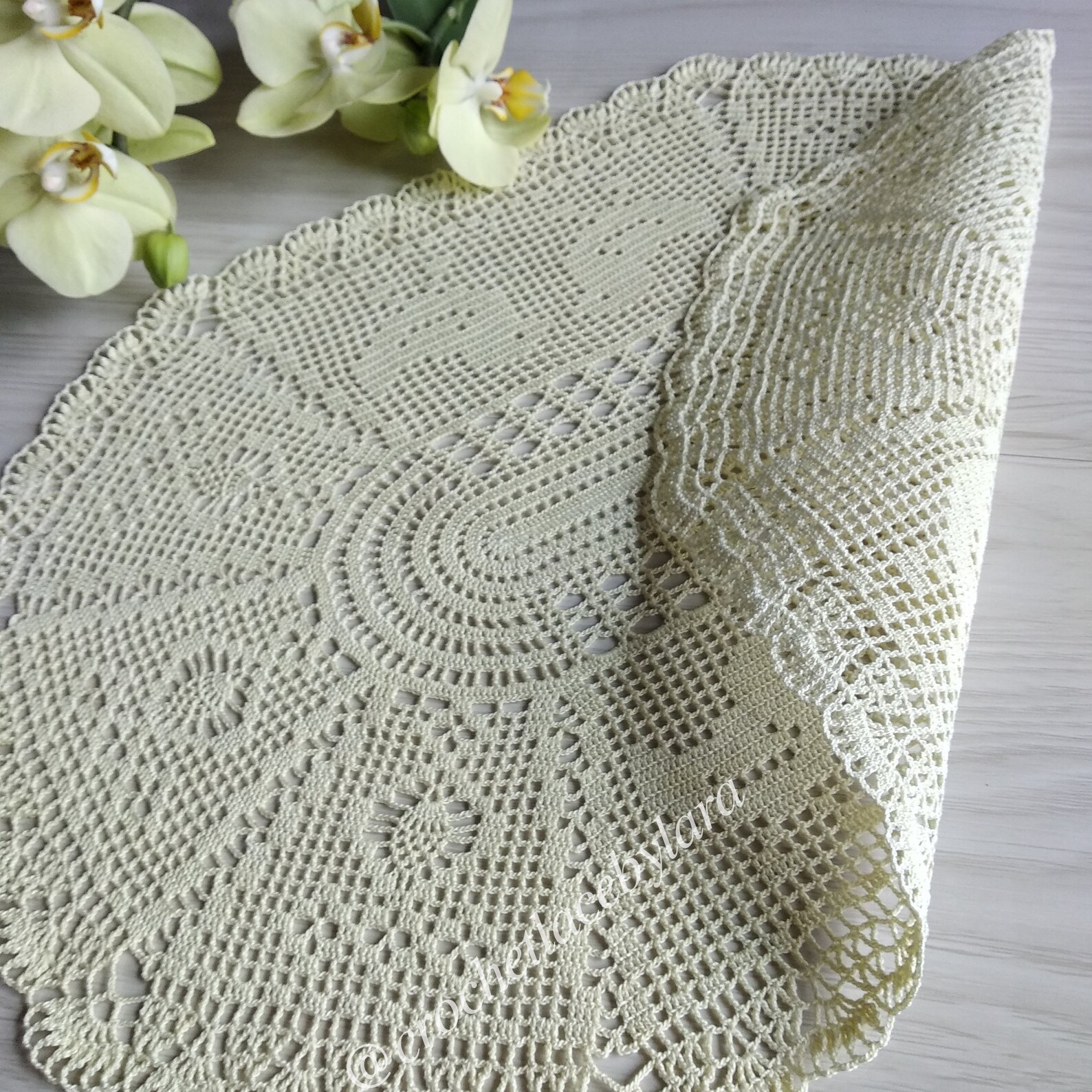 Easter Chicken Crochet Doily, Yellow Cotton Oval Lace - Etsy