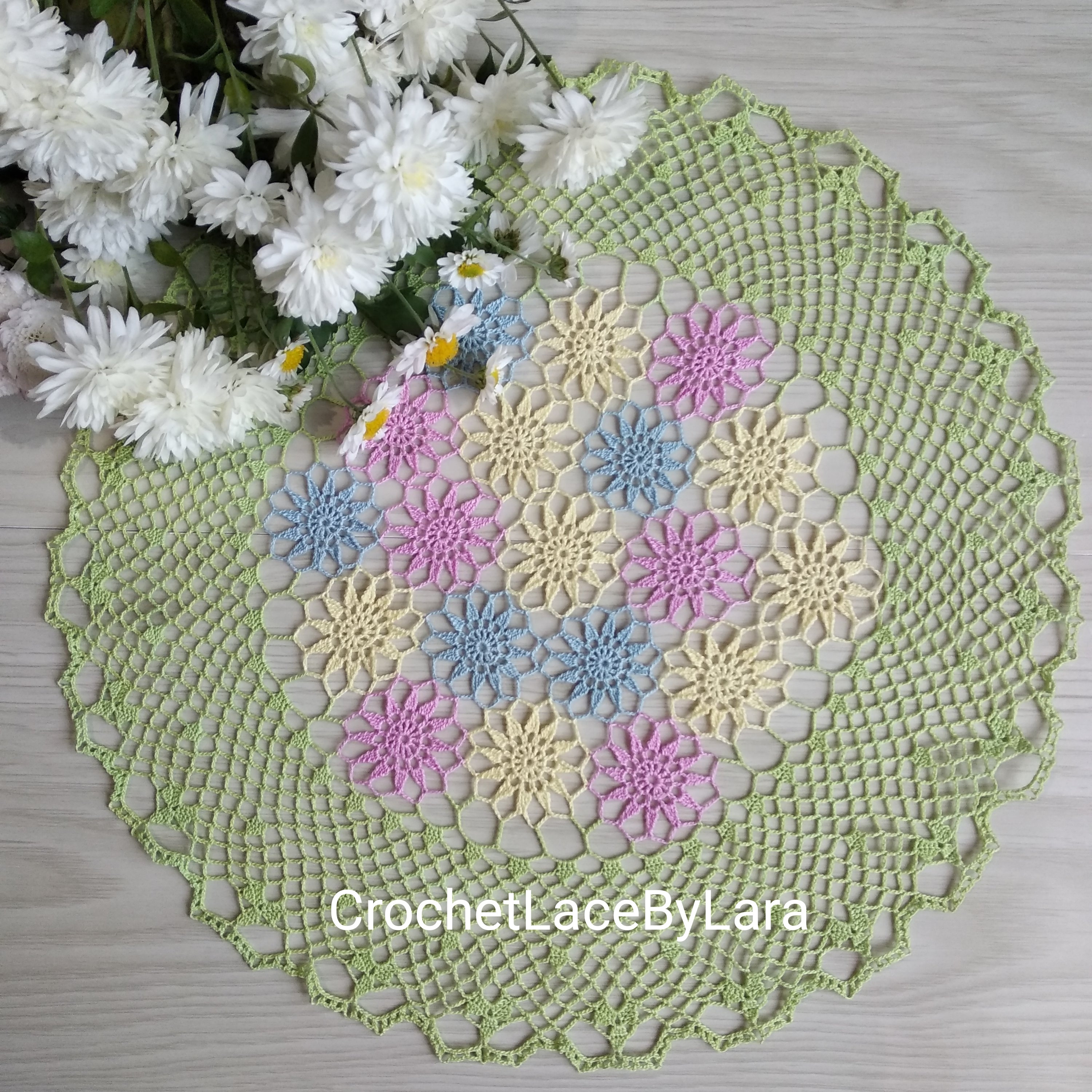 Crochet Doily PATTERN, Instant PDF Doily, Crochet Daisy PATTERN ...