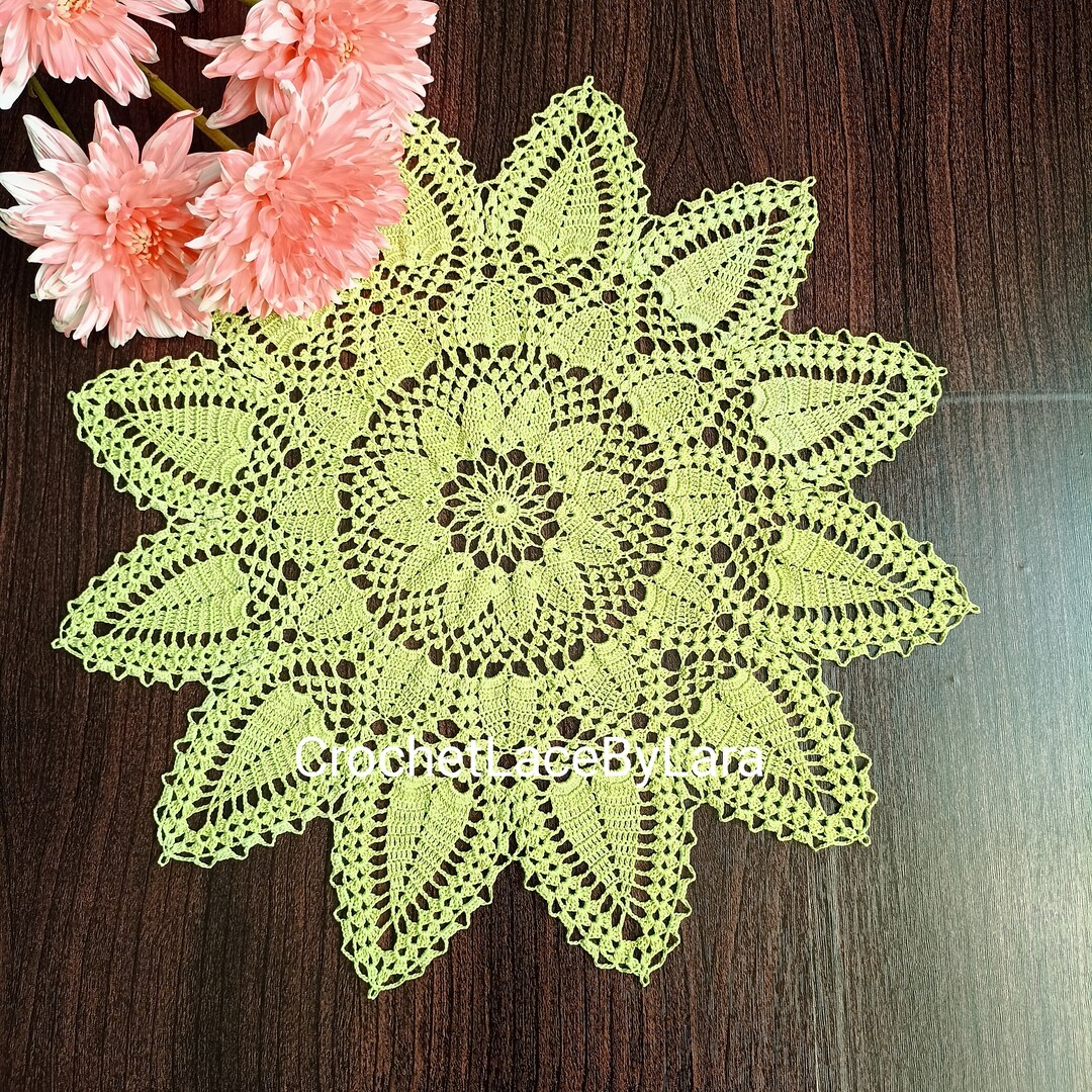 Crochet Leaves Doily Pattern, Instant PDF (14 Inch) - Etsy
