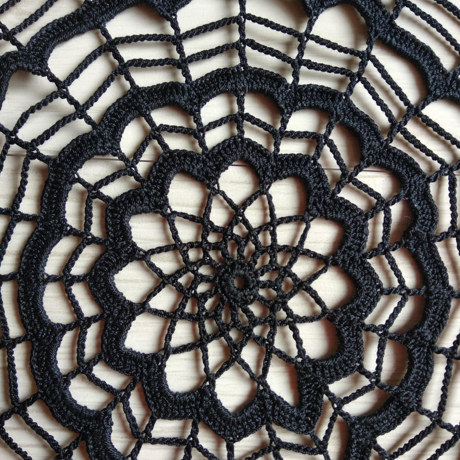 Black Round Crochet Doily Halloween Black Decor Halloween - Etsy