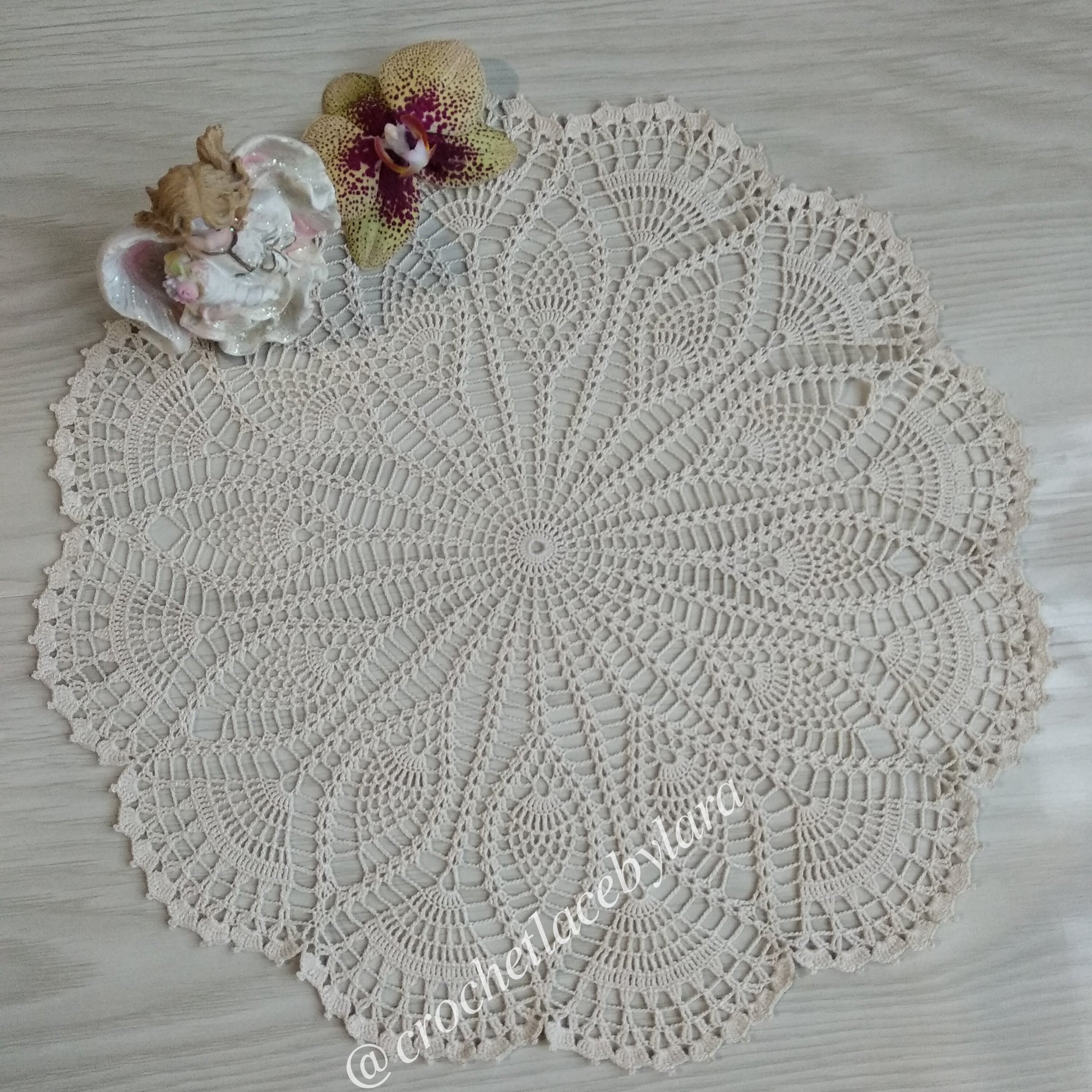 Ecru Crochet Doily, Holiday Table Decor, Crochet Tablecloth, Beige ...