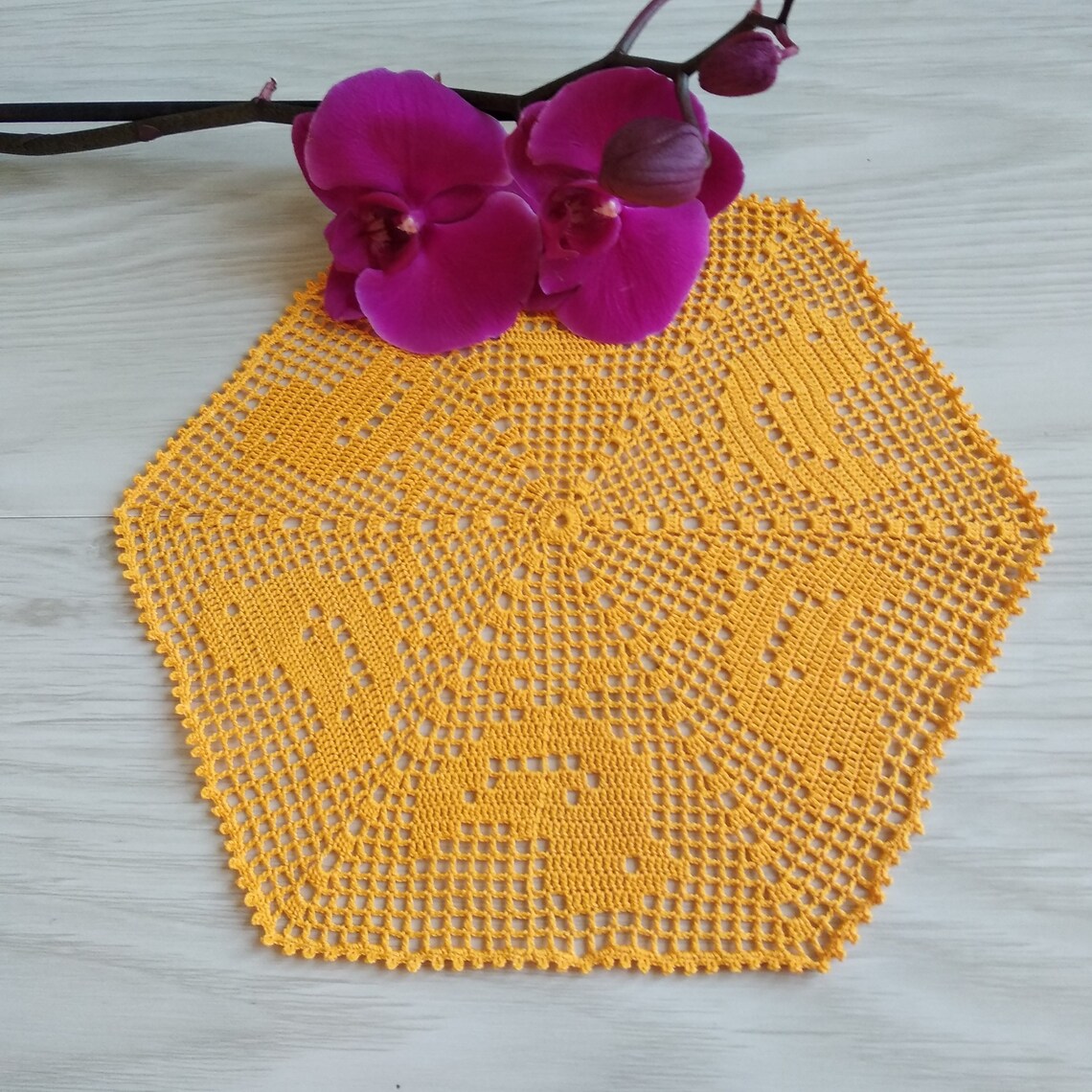 Easter crochet doily chicken doily Easter decor yellow | Etsy