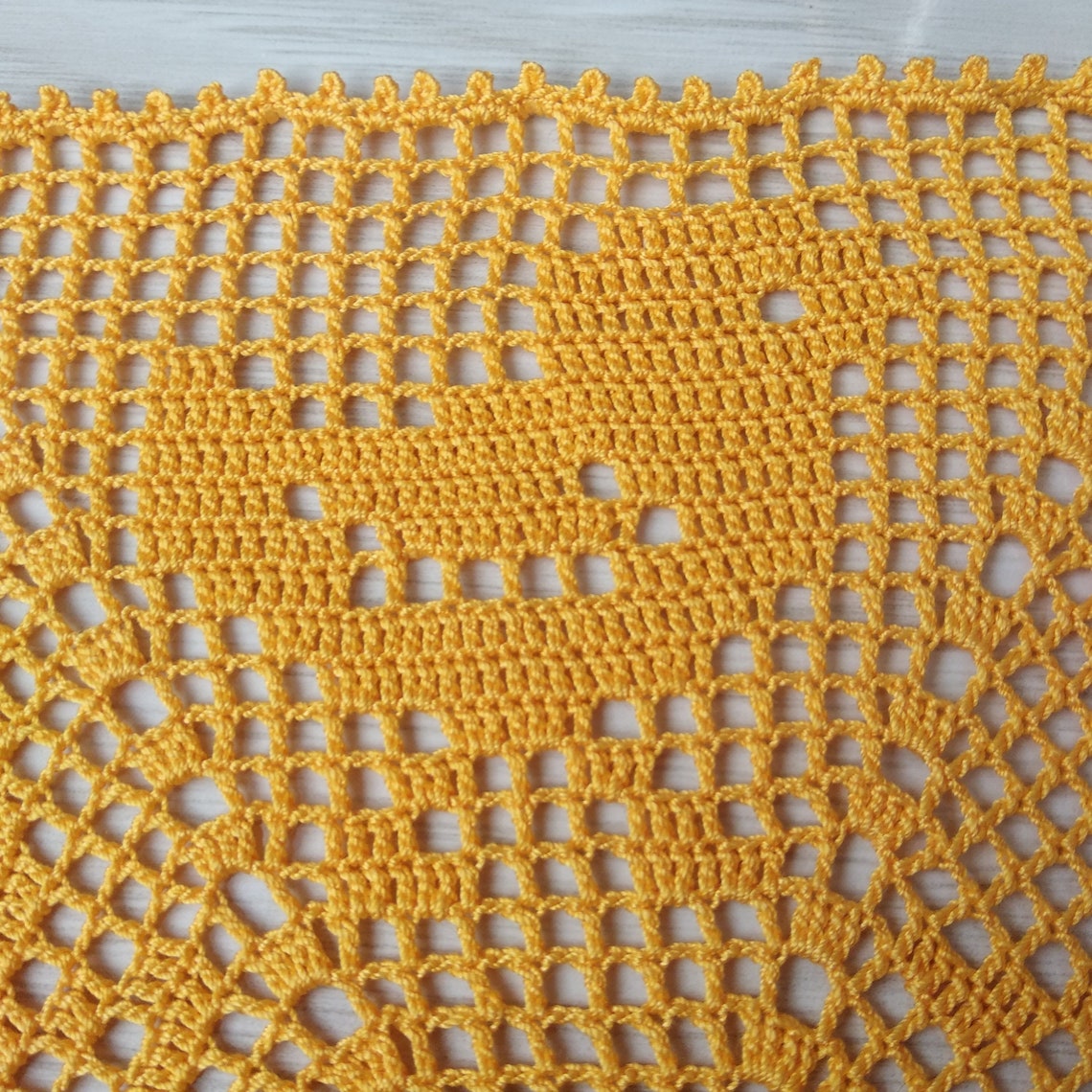 Easter Crochet Doily, Chicken Doily, Easter Decor, Yellow Crochet Doily ...