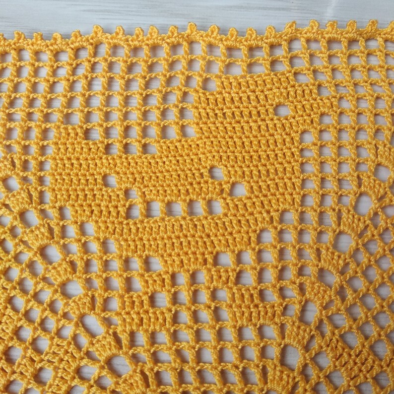 Easter Crochet Doily, Chicken Doily, Easter Decor, Yellow Crochet Doily ...