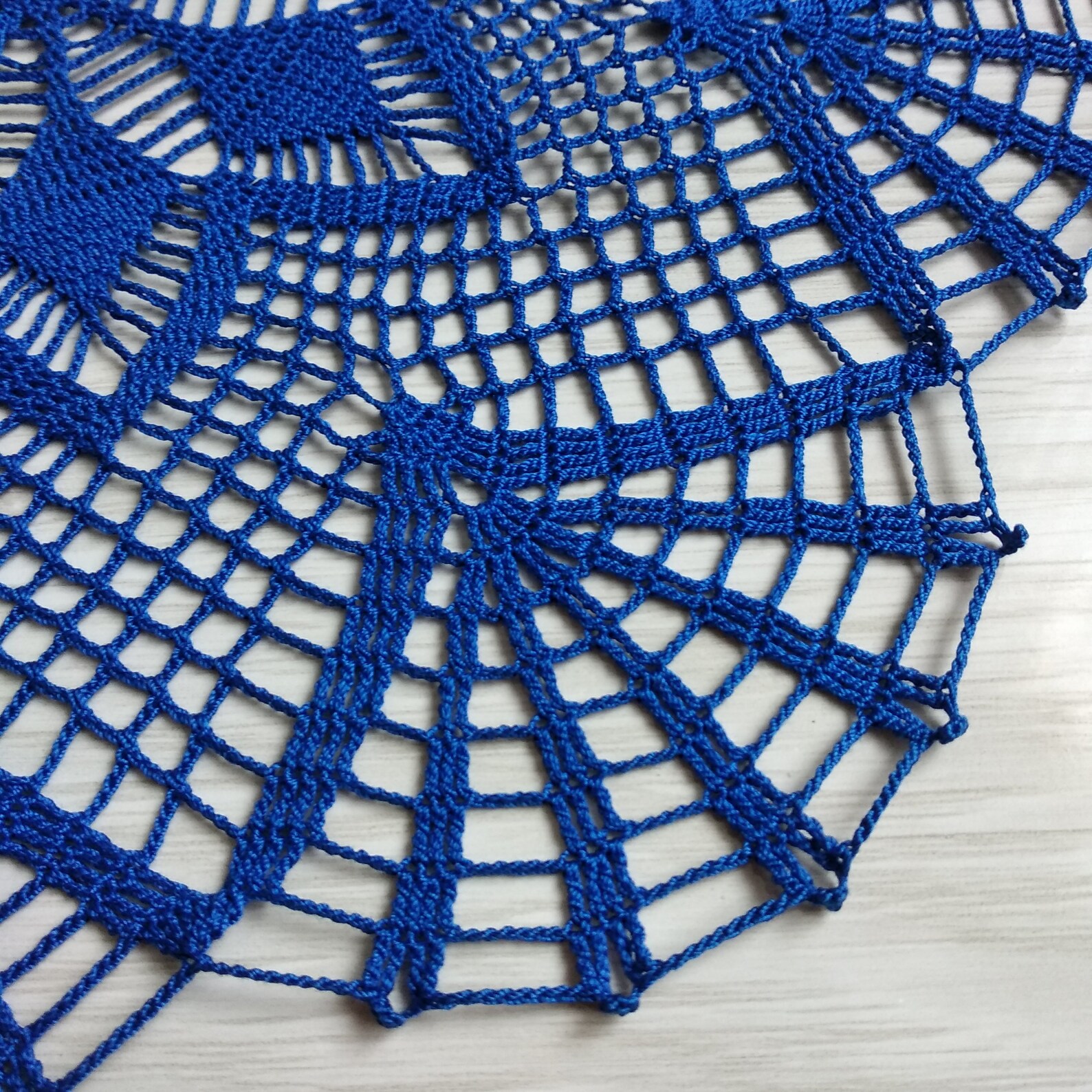 Dark Blue Crochet Doily, Floral Round Doily, Crochet Lace Doily, Blue ...
