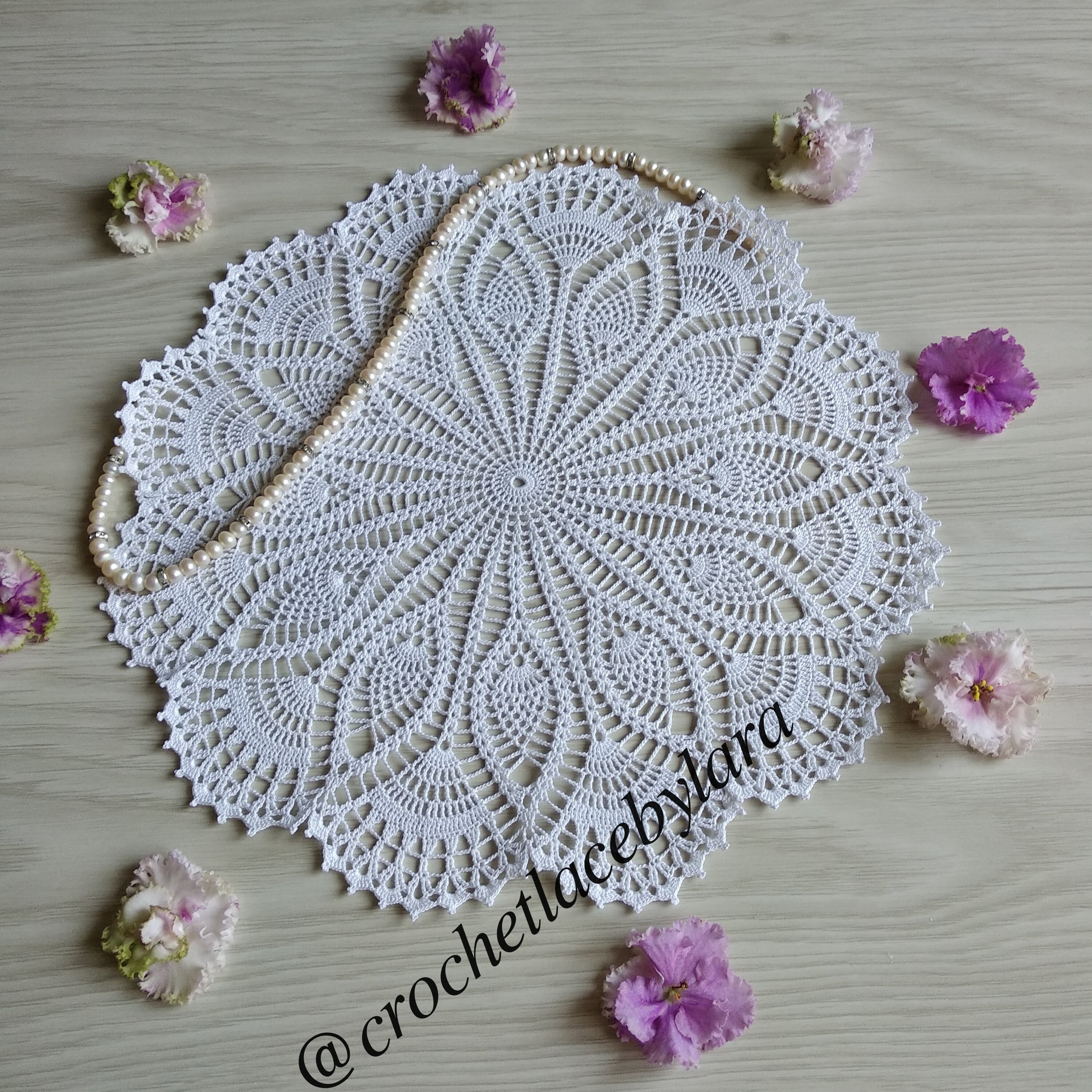 Ecru Crochet Doily, Handmade Cotton Lace, Holiday Table Decor (15 Inch ...