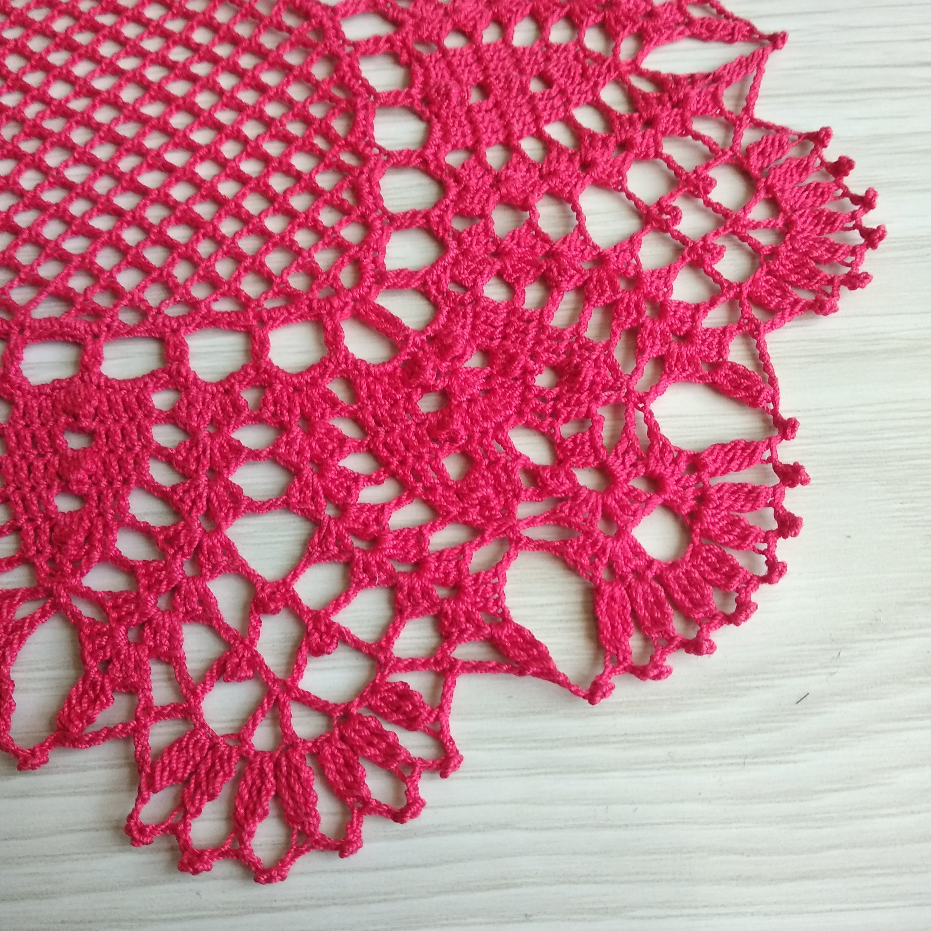 Christmas crochet doily red oval doily floral doily red | Etsy