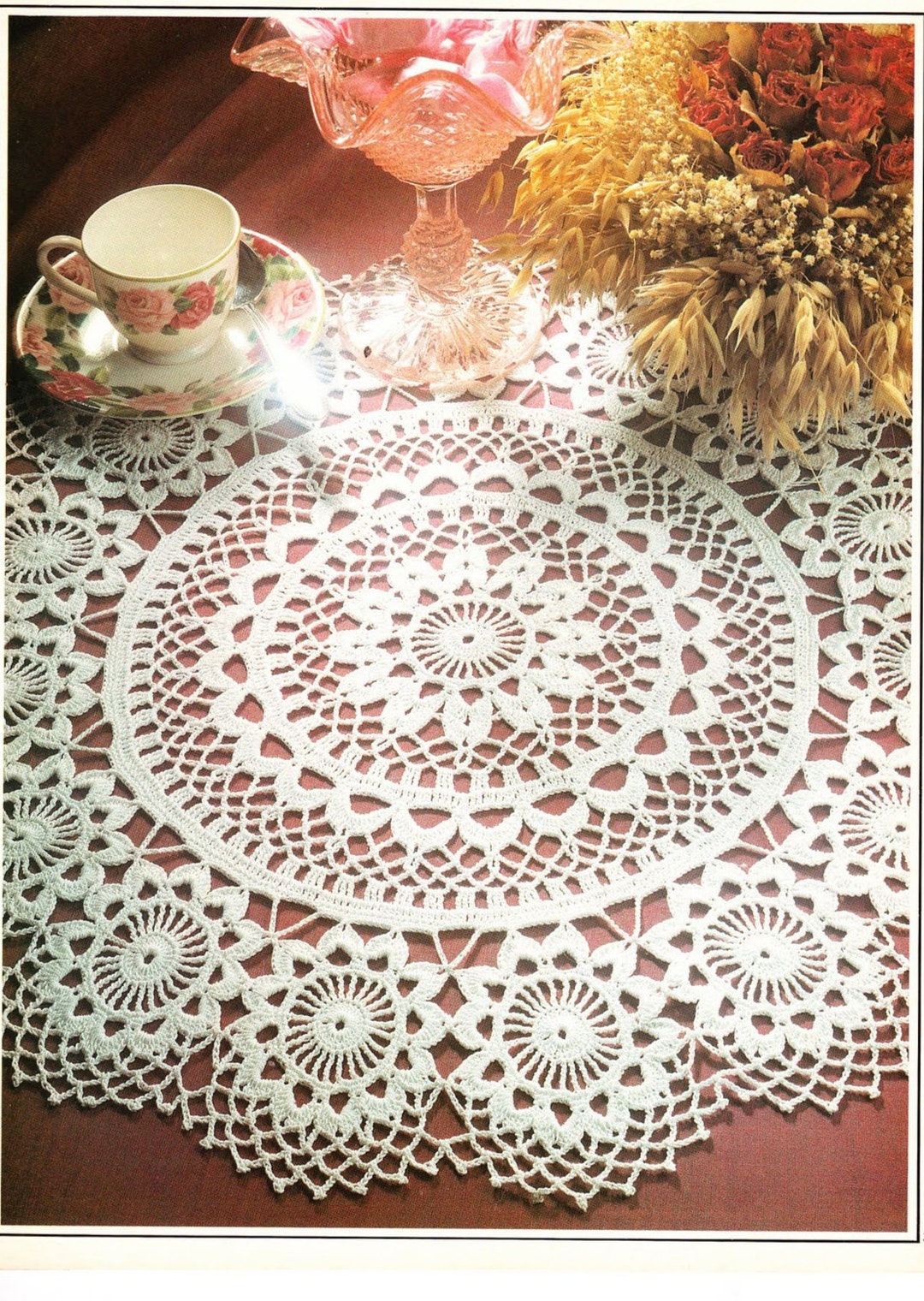Crochet Leaves Doily Pattern, 17-inch Diagram (PDF) - Etsy