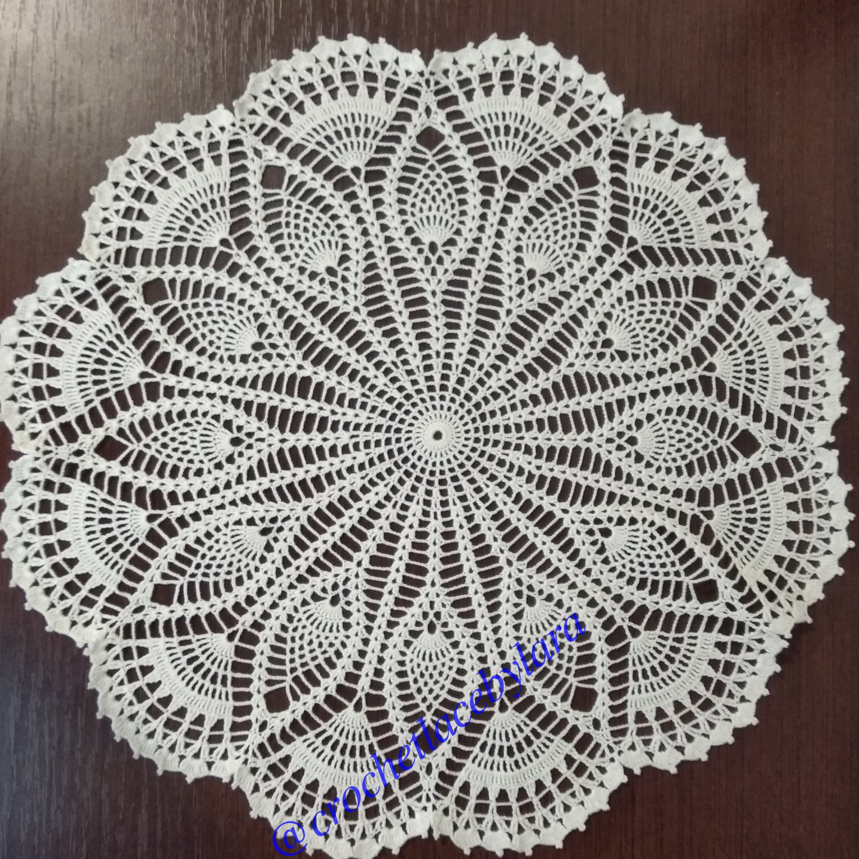 Ecru Crochet Doily, Handmade Cotton Lace, Holiday Table Decor (15 Inch ...
