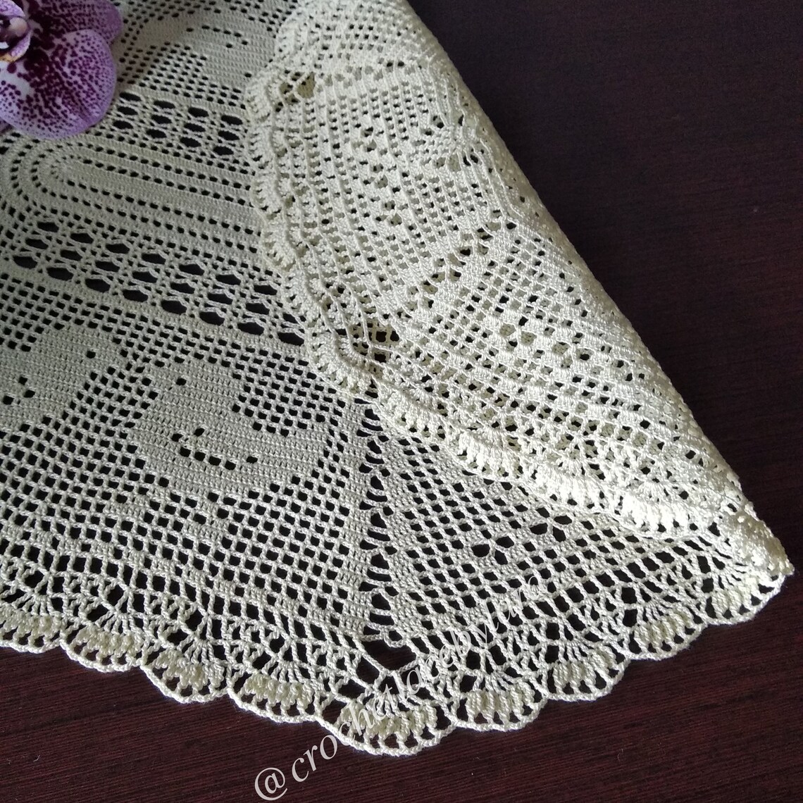 Easter Chicken Crochet Doily, Yellow Cotton Oval Lace - Etsy