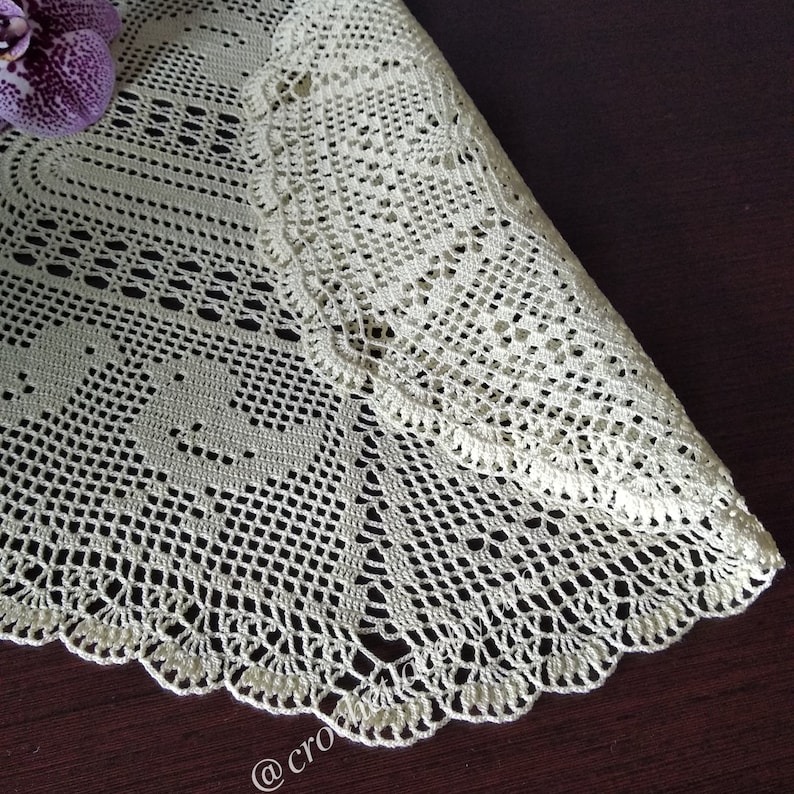 Easter Chicken Crochet Doily, Yellow Cotton Oval Lace - Etsy
