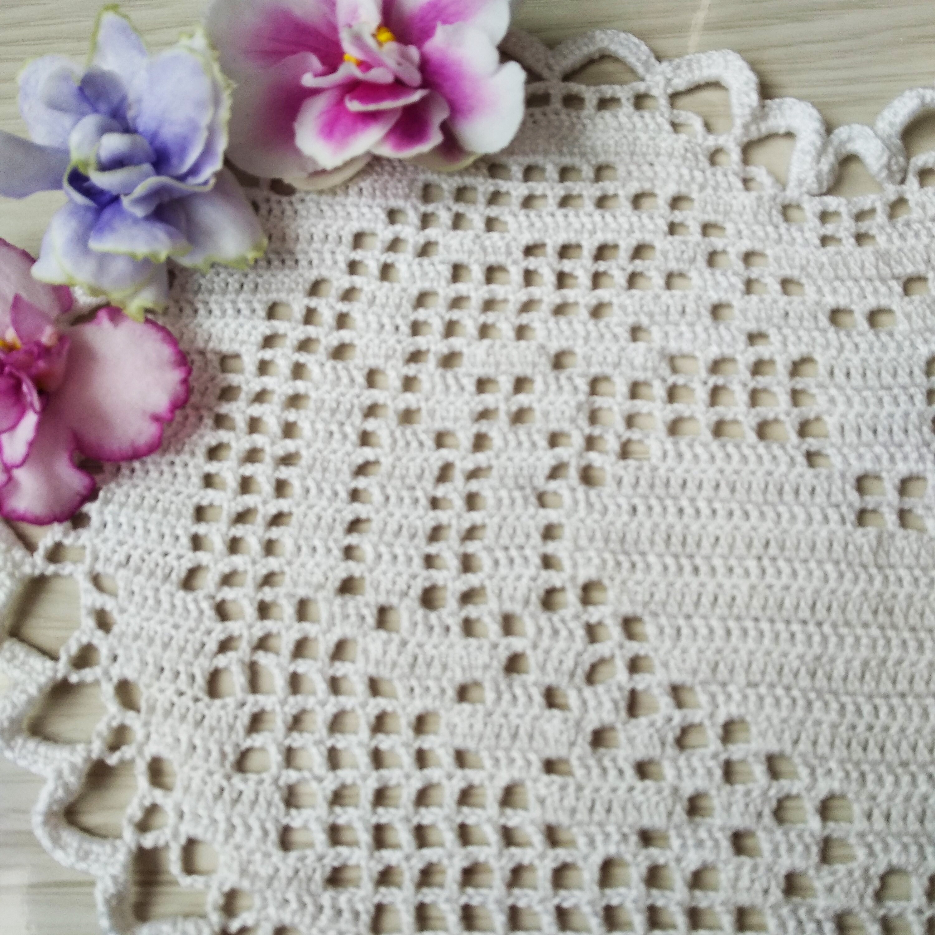 Heart Crochet Doily, Valentine's Day Heart Doily, Valentine's Day Heart ...