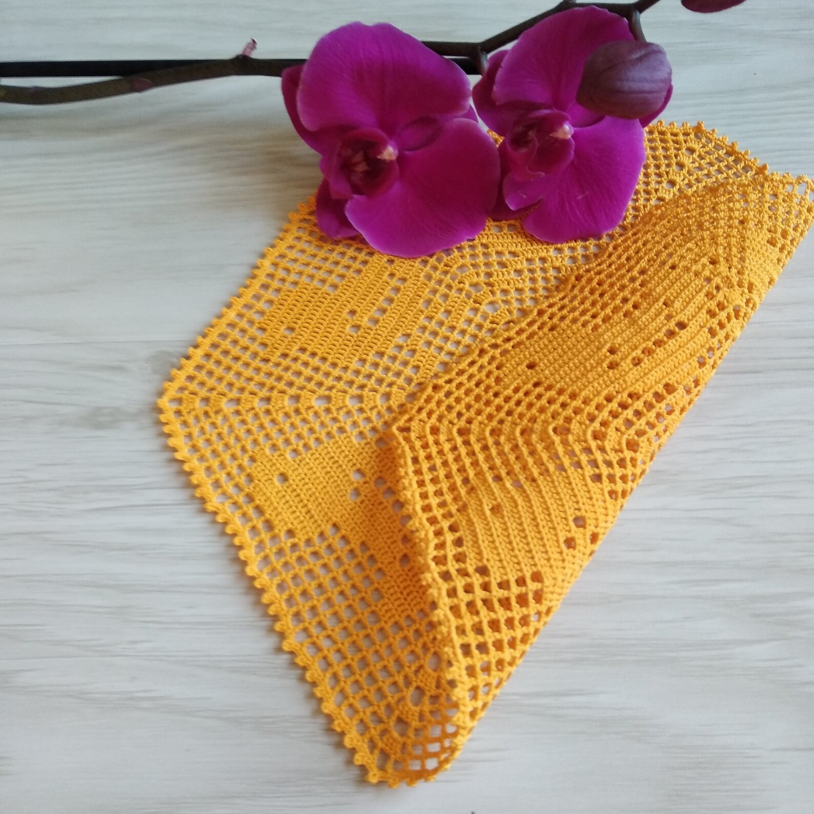 Easter Crochet Doily, Chicken Doily, Easter Decor, Yellow Crochet Doily ...