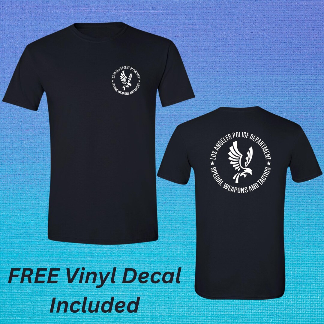 Los Angeles Police LAPD SWAT TV Series S.W.A.T. Black Soft Feel T-shirt. Vinyl Decal Included - Etsy
