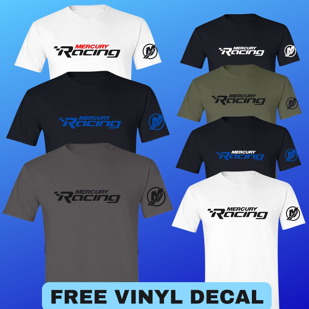 Mercury Outboard Racing Verado Boating T-shirt With FREE Vinyl Decal ...