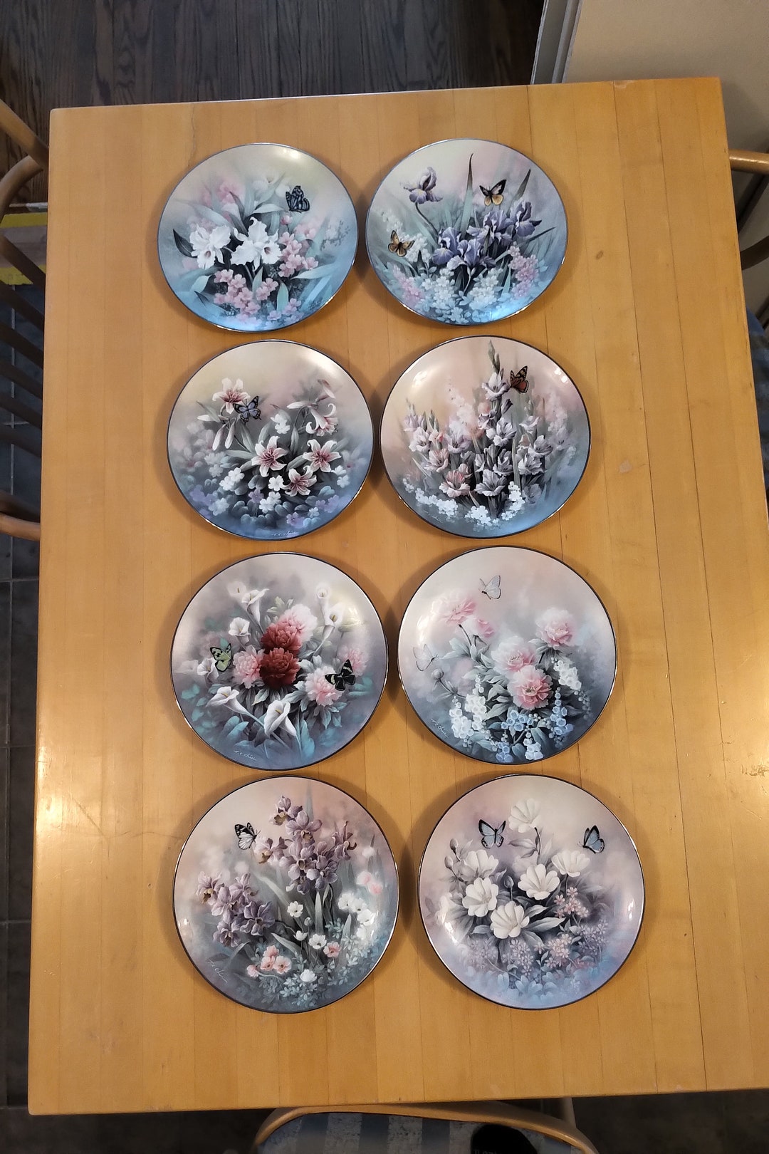 8 Edward Knowles "jewels of the Flowers" Plate Collection - Etsy