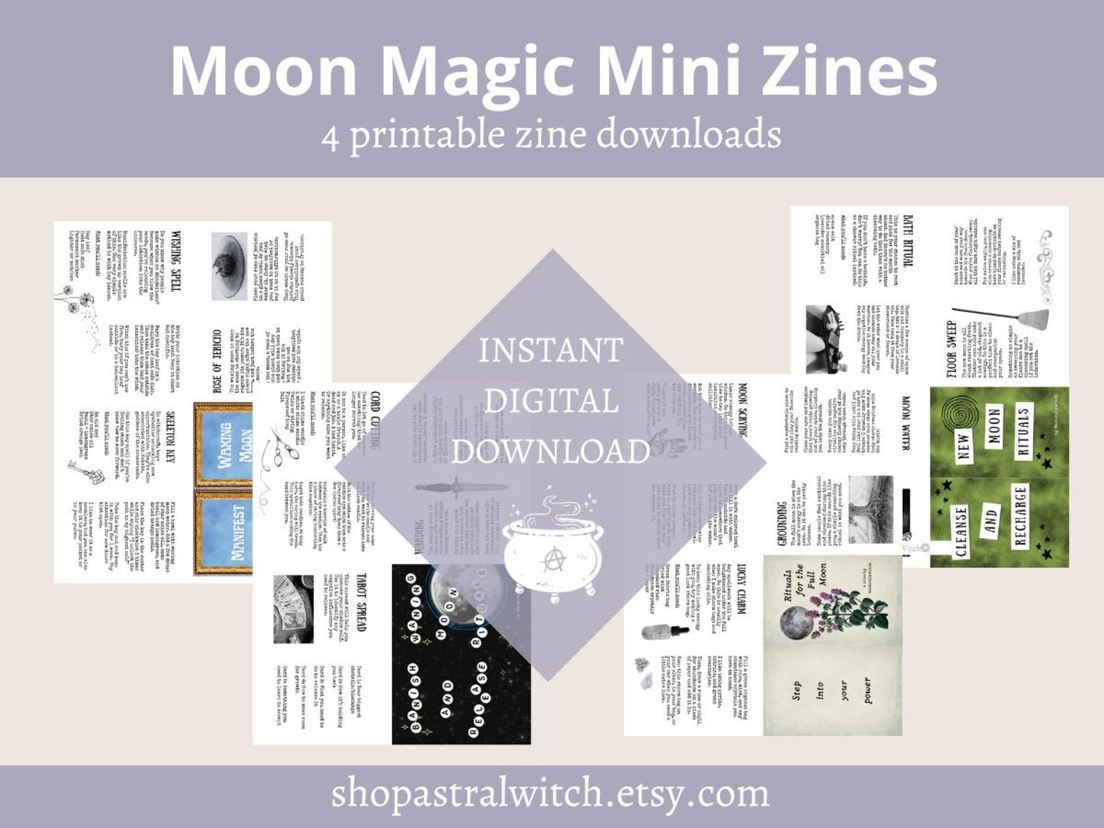 Moon Magic Mini Zines | 4 Printable Zine Downloads - Etsy