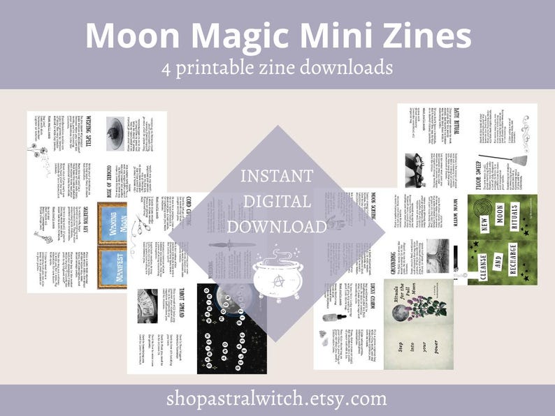 Moon Magic Mini Zines | 4 Printable Zine Downloads - Etsy