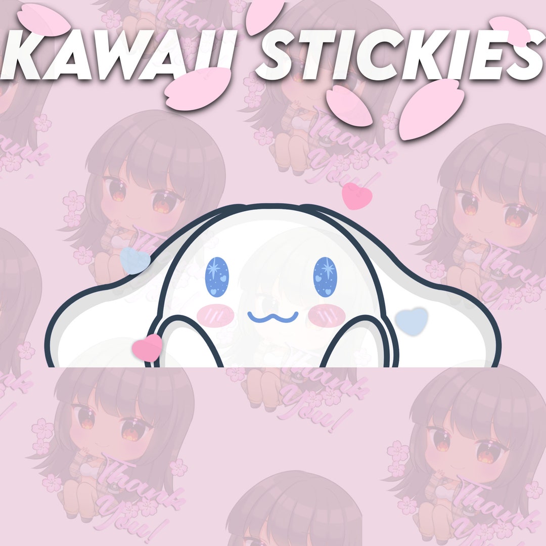 Kawaii White Pup Weather Proof Decal Peeker Sticker - Etsy